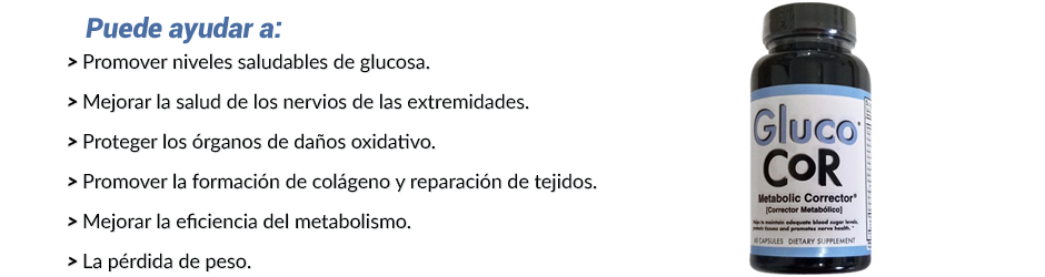 GlucoCoR - Puede ayudar a mantener niveles de glucosa en sangre, PR